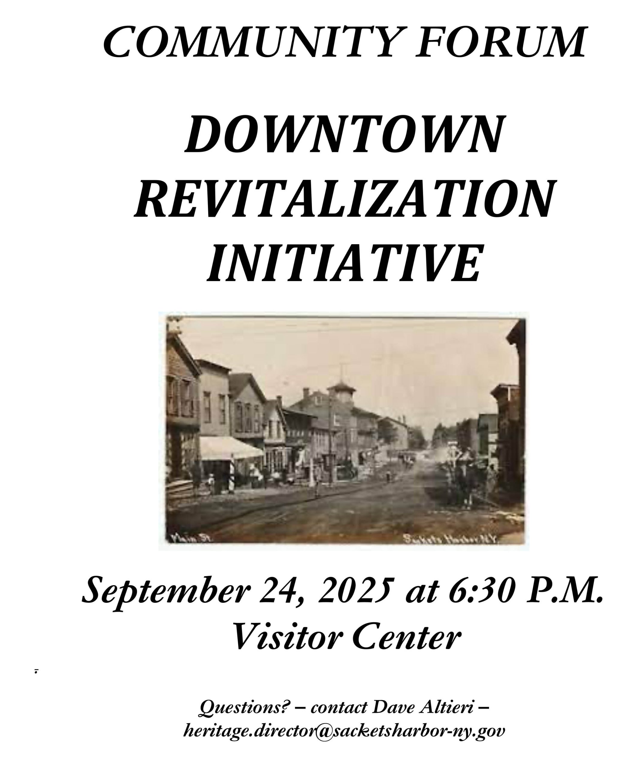 Community Grant Forum - Village of Sackets Harbor, NY